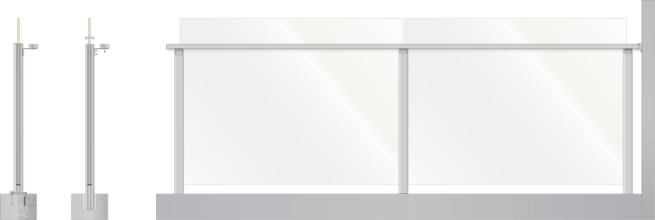 Download Glass Fence Png - Glass Railing Elevation | Transparent PNG ...