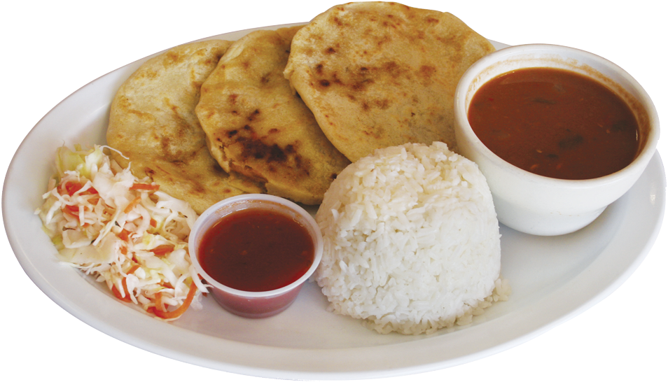 Download 3 Pupusas With Rice & Beans - Pupusas Plato Png | Transparent ...