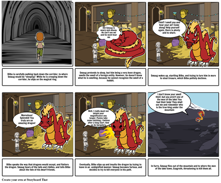 Bilbo Talking To Smaug - Smaug (450x372), Png Download