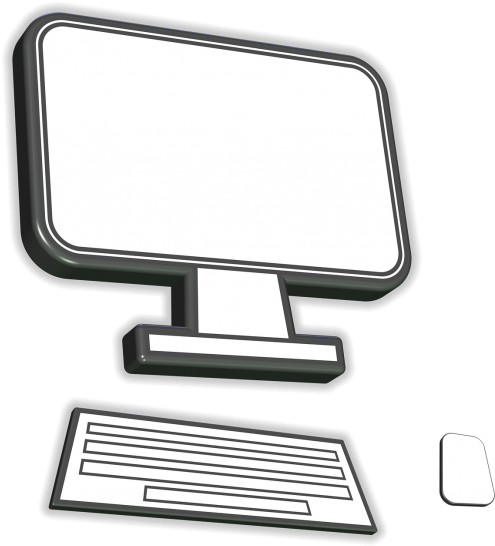 Drawing,flat,basic,line - Computer Monitor (500x557), Png Download