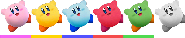 Kirby Palette - Kirby Colors Smash Bros (768x172), Png Download