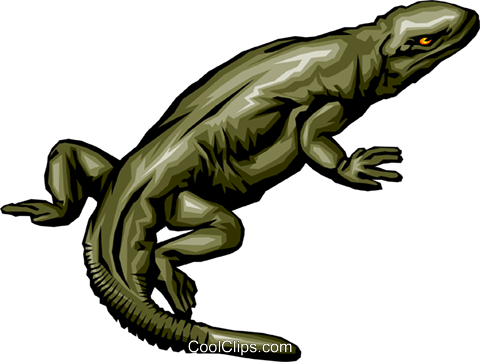 Komodo Dragon Clip Art - Lagarto Vetor Png (480x362), Png Download