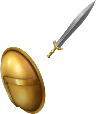 Spartan Sword And Shield - Roblox Sword And Shield (420x420), Png Download