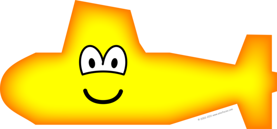 Submarine Emoticon - Smiley Submarine (552x258), Png Download