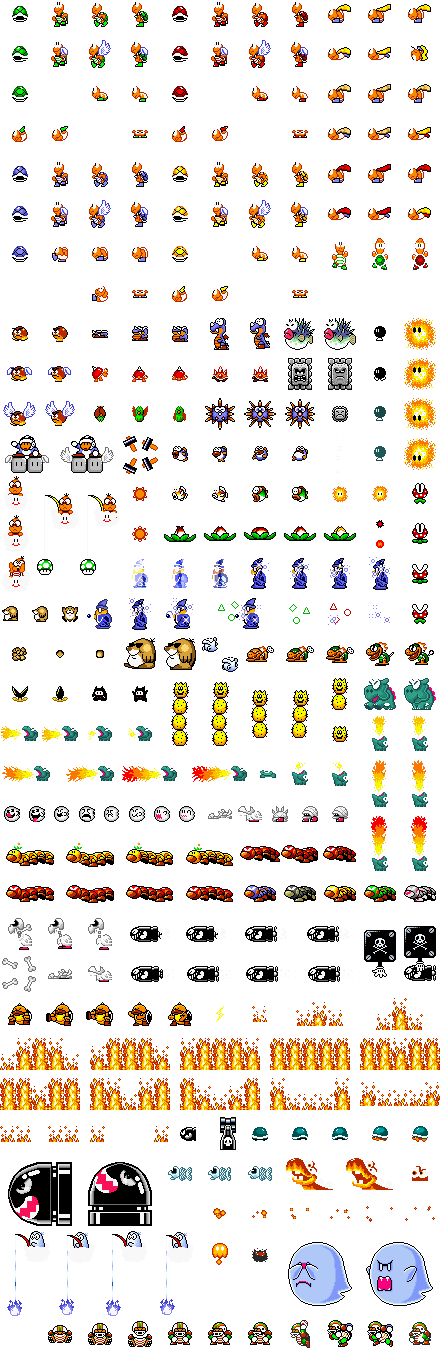Enemies - Super Mario World Enemy Sprites (440x1348), Png Download