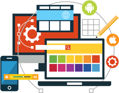 Web Applications - Web Design (406x432), Png Download