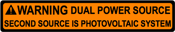 Warning Dual Power Source - Nec 2014 Compliant Label: Warning -dual ...