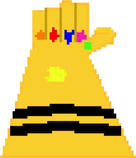 Infinity Gauntlet - Pixel Art (620x710), Png Download