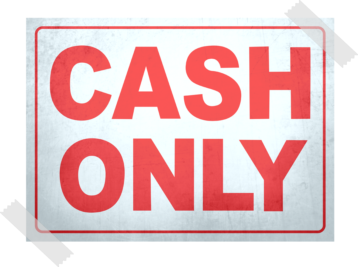 Download Cash Only Sign - Sign | Transparent PNG Download | SeekPNG