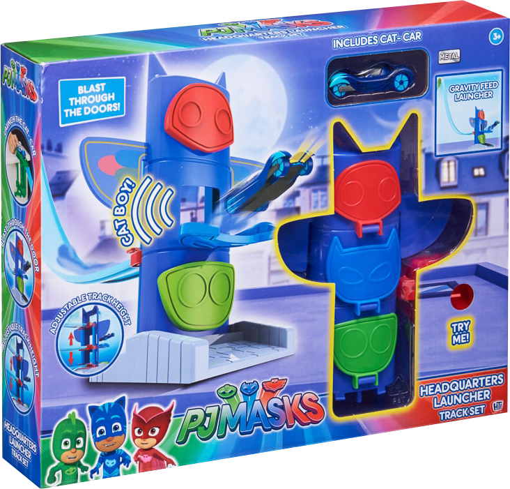 Pj - Pj Masks Headquarters Launcher Track Set (732x701), Png Download