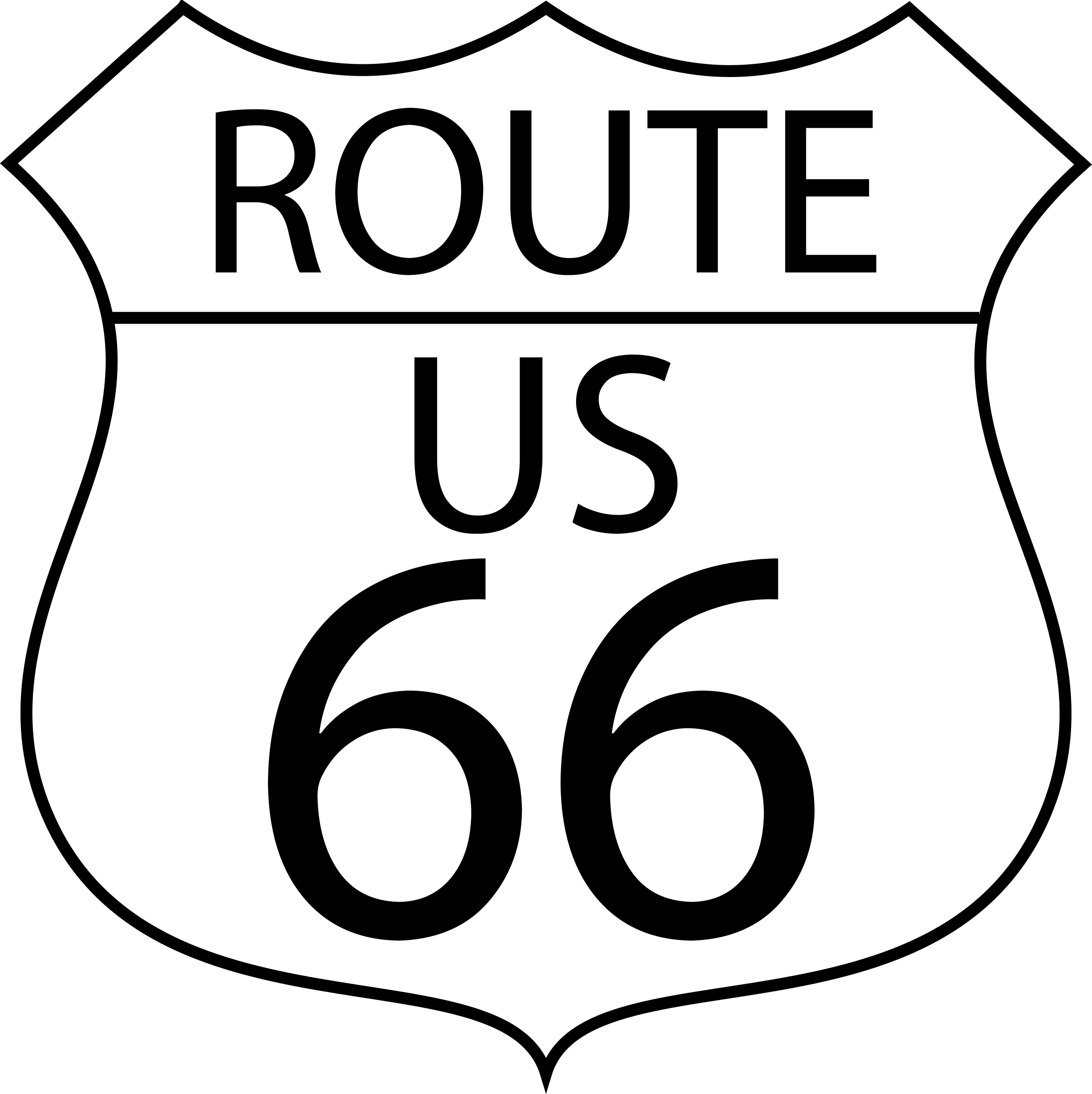 This Free Icons Png Design Of Us Route 66 (2396x2400), Png Download