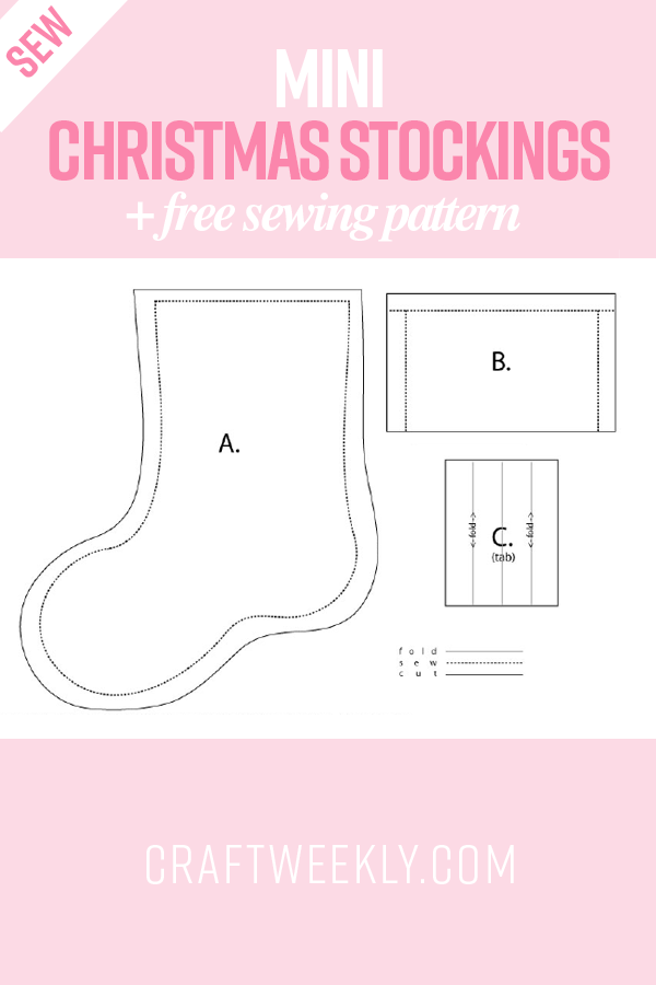 Cute Free Mini Christmas Stocking Sewing Pattern - Pattern (600x900 ...