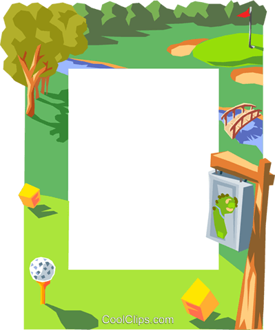 Golf Border (399x480), Png Download