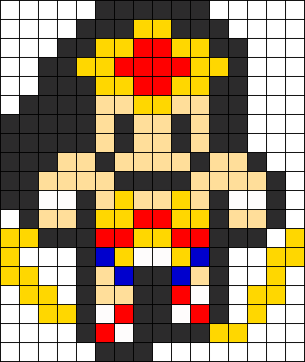 Wonder Woman Perler Bead Pattern / Bead Sprite - Pixel Art Wonder Woman ...