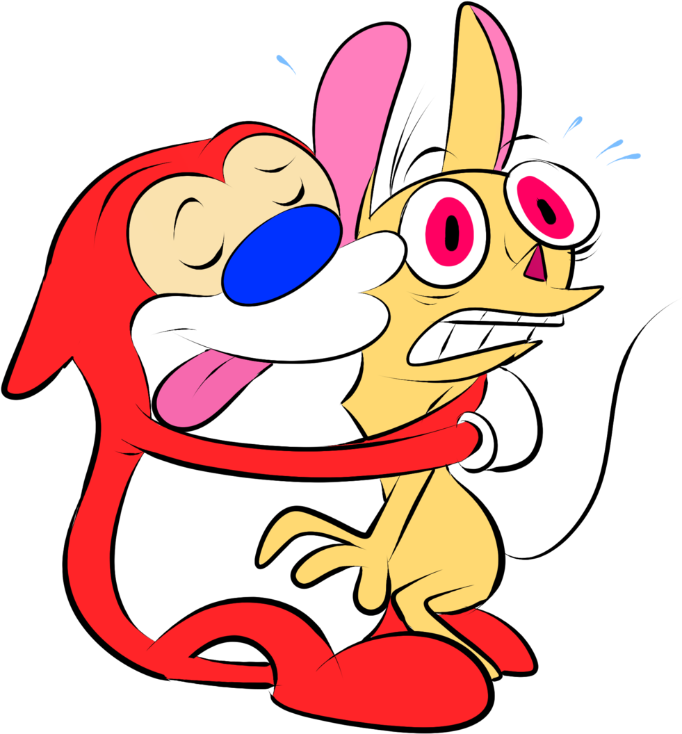 Download Stimpy Hugging Ren - Stimpson J. Cat | Transparent PNG ...