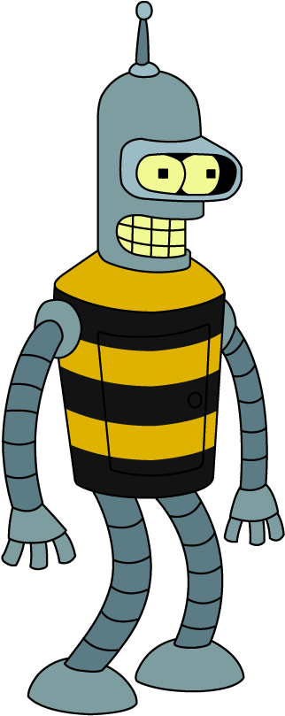 Futurama Bender Bee (544x844), Png Download