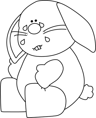 Download Black And White Sad Bunny - Sad Rabbit Clipart Black And White ...