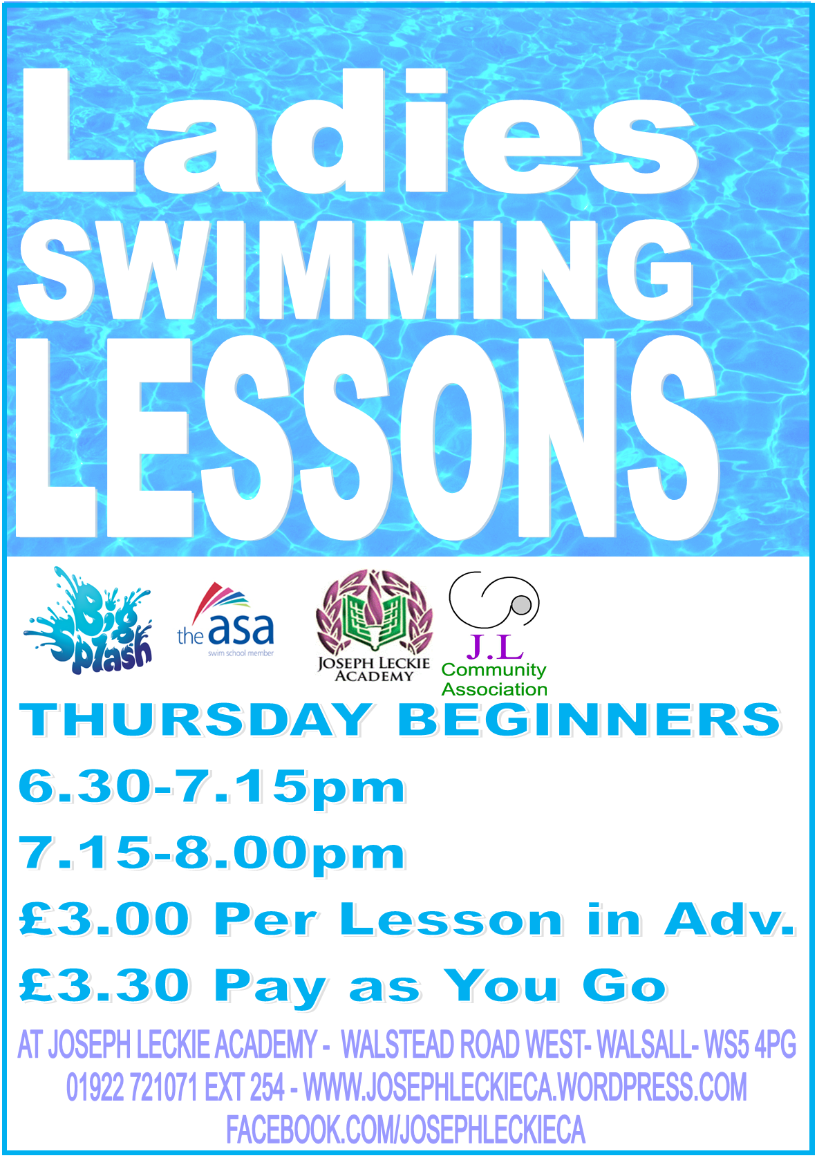 So Come Along To Our Adult Swim Classes Where Our Friendly - Big Splash ...