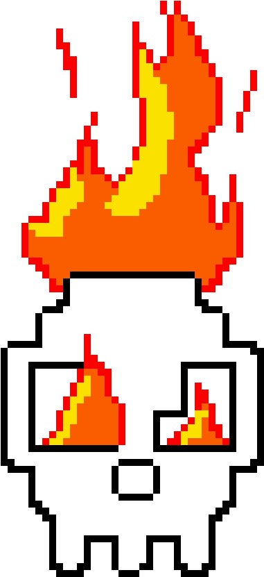 Download Fire Skull - Pixel Art Fire Skull | Transparent PNG Download ...