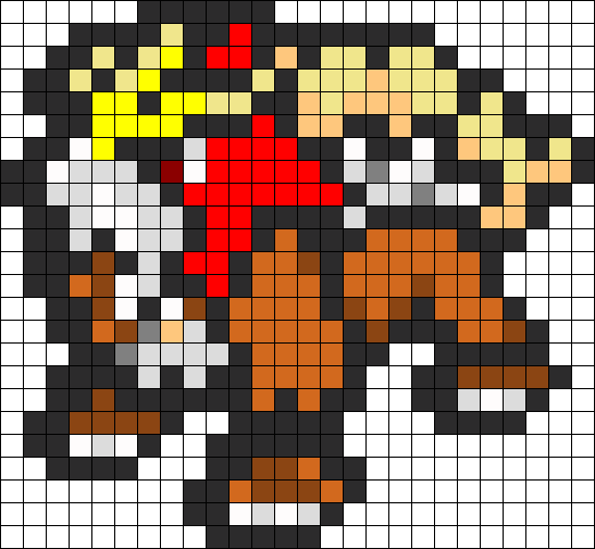 Entei Perler Bead Pattern / Bead Sprite - Pixel Art Pokemon Entei ...