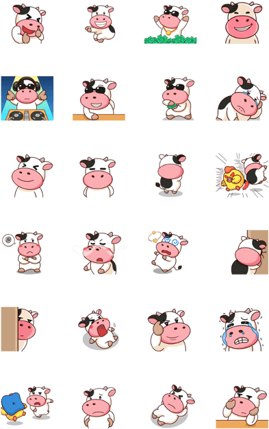 Momo Cow - Line (420x673), Png Download