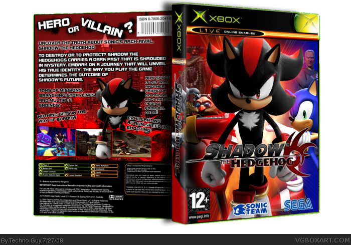Shadow The Hedgehog Box Art Cover - Shadow The Hedgehog Game Xbox One ...
