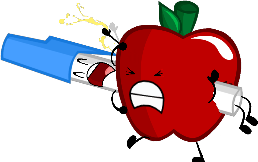 Apple And Pen - Bfdi Apple (1092x729), Png Download