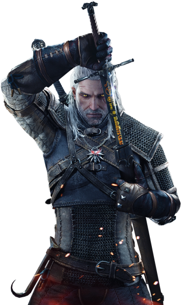 The Witcher Geralt Png Image - Witcher 3 Geralt Png (624x600), Png Download
