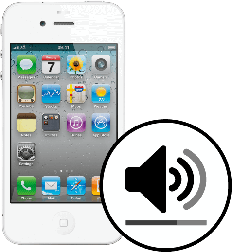 Iphone 4 Volume Button Repair - Iphone 4 (522x528), Png Download