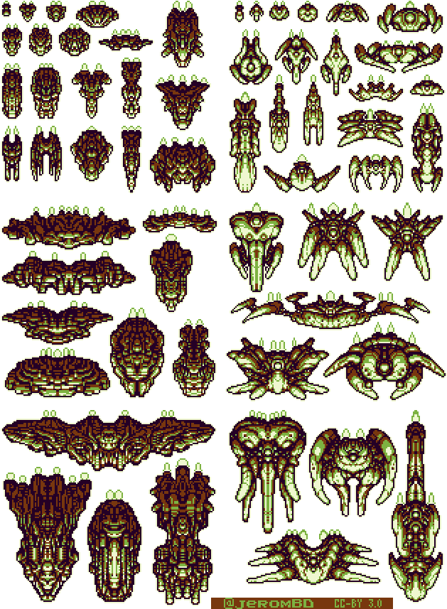 Spaceships - Top Down Spaceship Sprites (640x864), Png Download