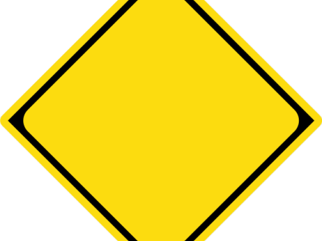 Caution Diamond Sign (640x480), Png Download