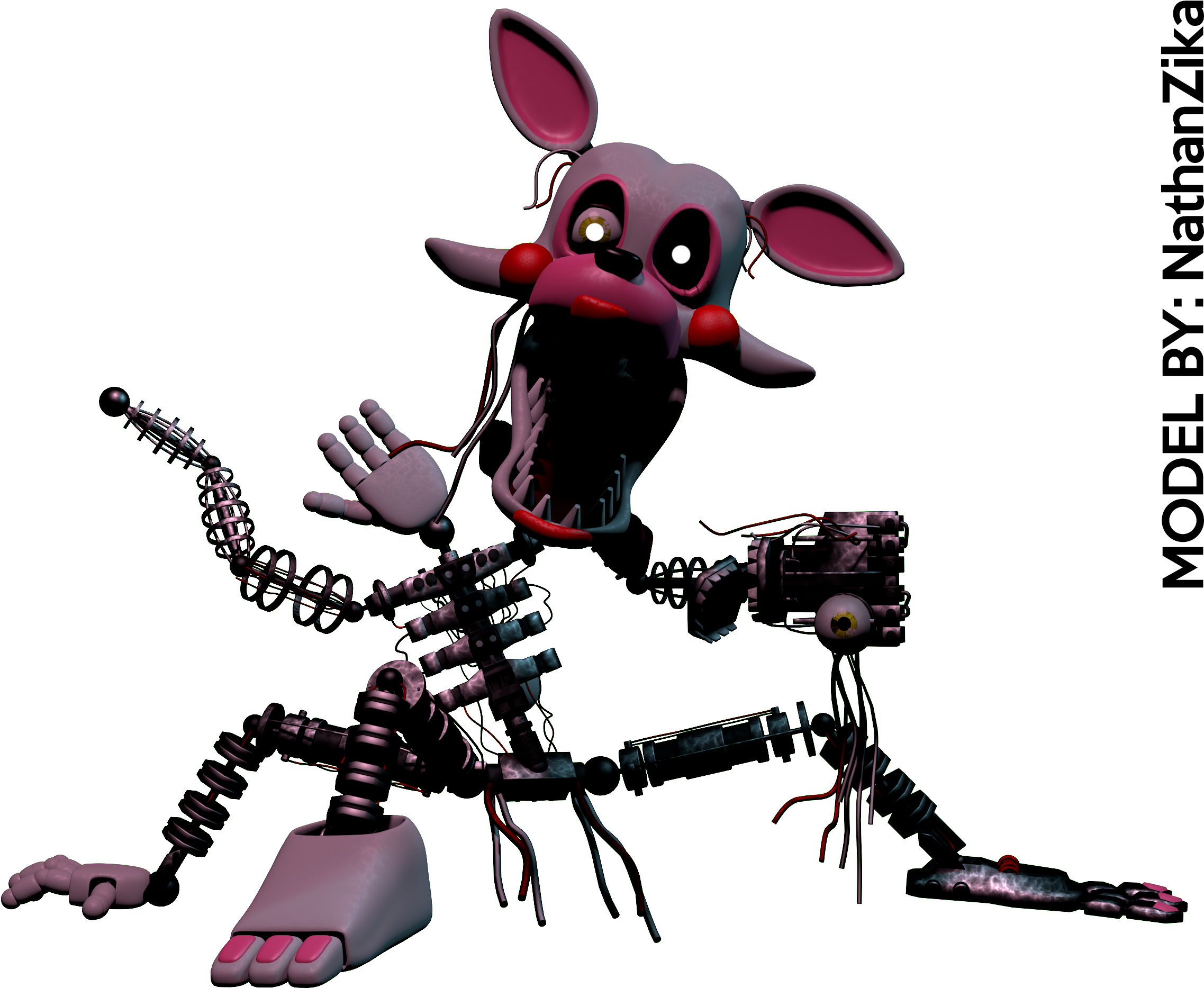 Render[c4d] A Render Of Mangle - Mangle Fnaf Ucn (2378x1944), Png Download