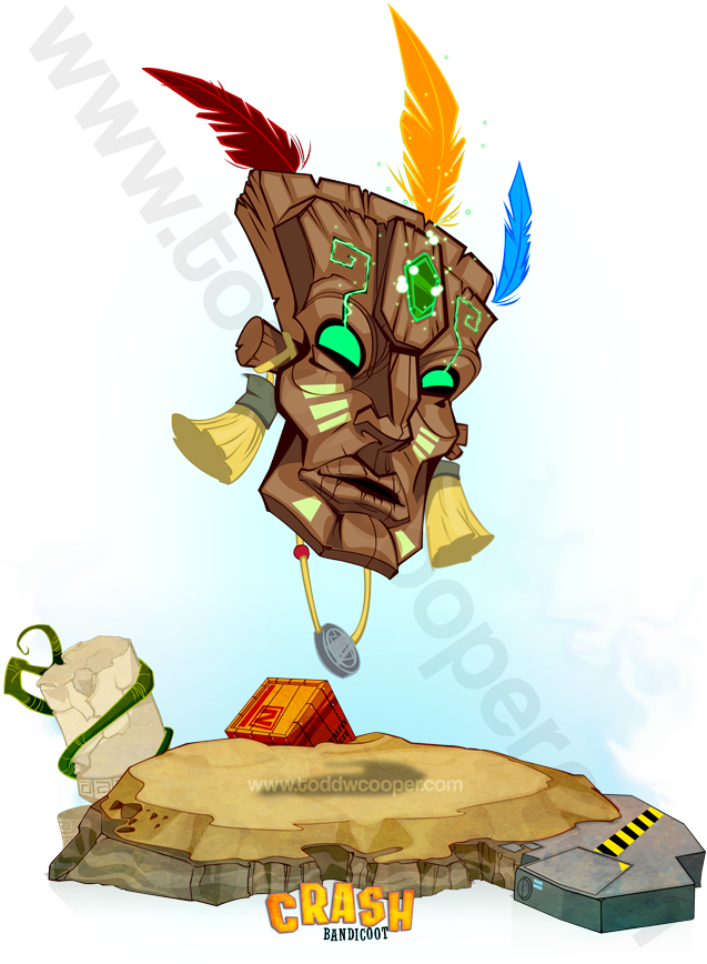 Aku Aku - Illustration (636x900), Png Download