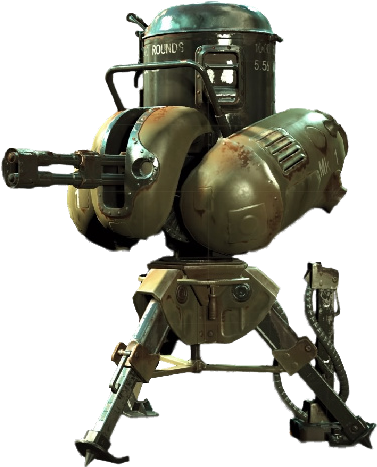 What Powers Machine Gun Turrets - Fallout 4 Turret (464x486), Png Download