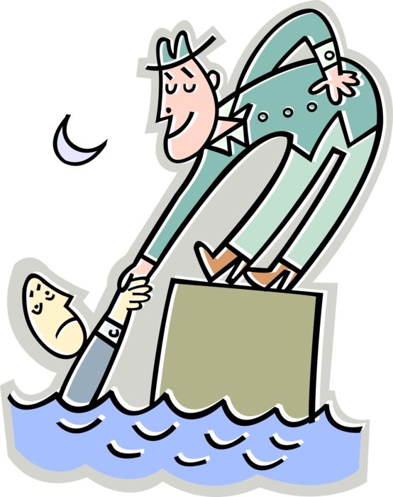 Vector Illustration Of Rescuing Drowning Man With Helping - Eisenberg's ...