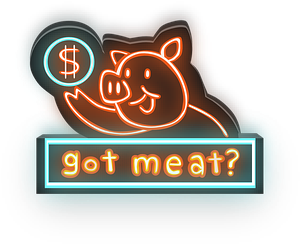 Meat Sign Signage Neon Pig Restaurant Icon - Neon Light Signs ...