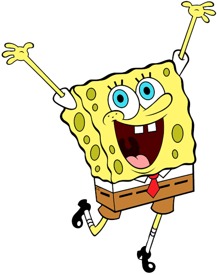 Birthday Clipart Spongebob - Spongebob Cheering (442x560), Png Download