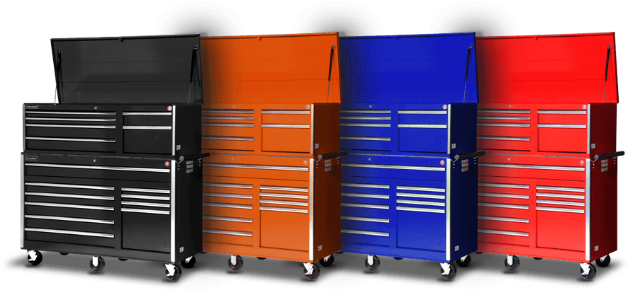 Four Tool Boxes In Different Colors - Coffre A Outils International ...