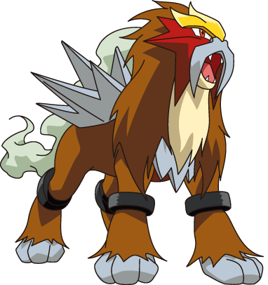 244entei Dp Anime - Entei Pokemon (382x406), Png Download