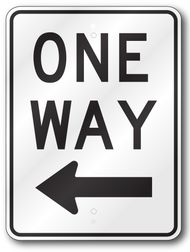 One Way Left Arrow R6-2l - One Way Sign (500x500), Png Download