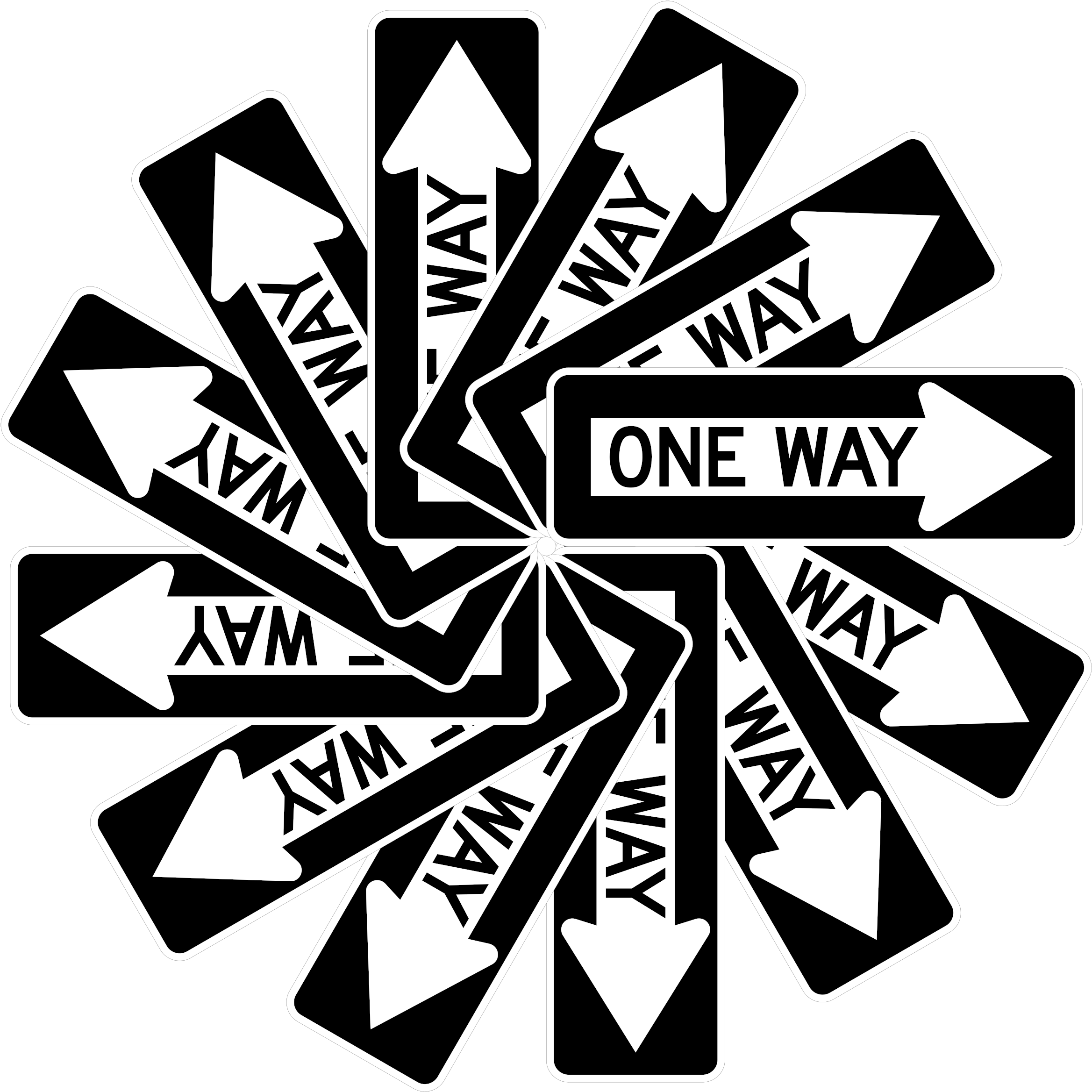 Big Image - One Way Sign (2400x2400), Png Download