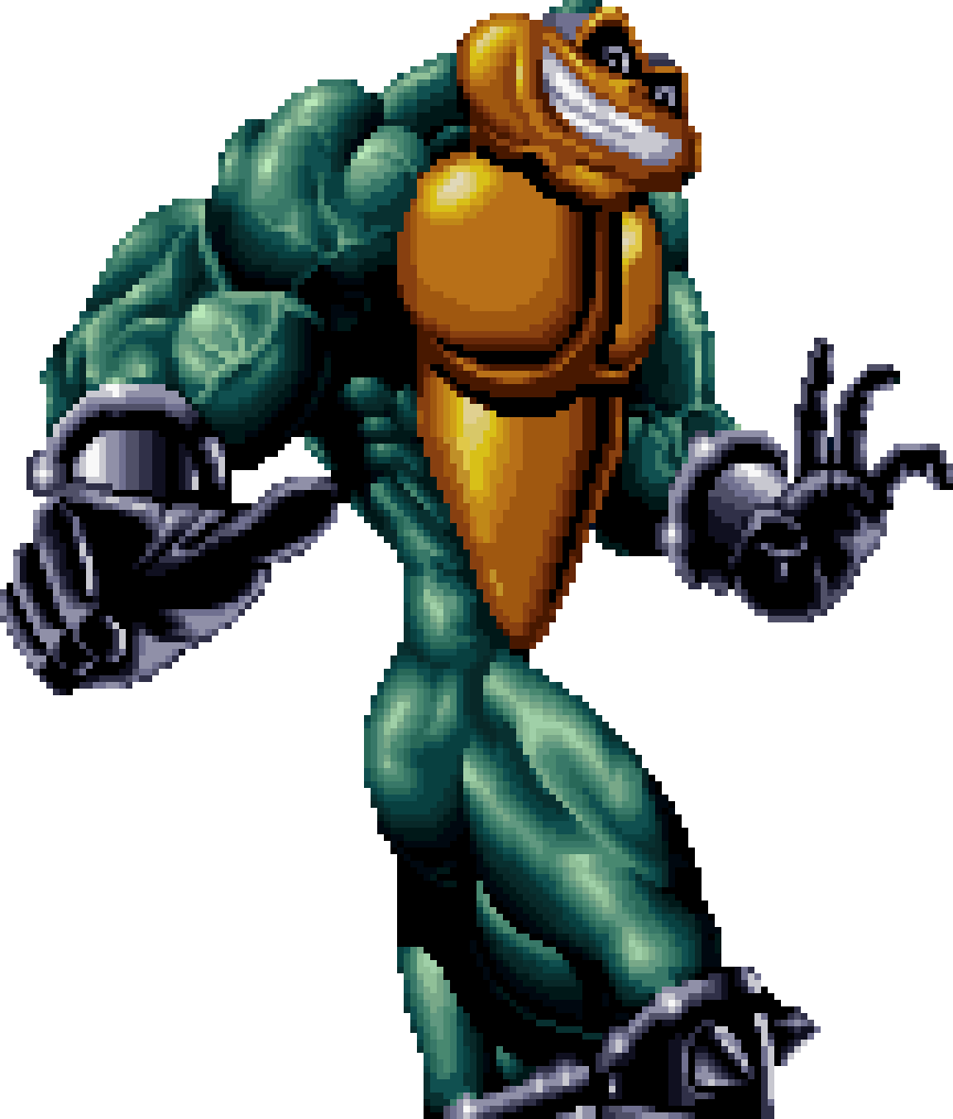 Zitz As He Appears In Sprite Form - Battletoads Zitz Png (864x1014 ...