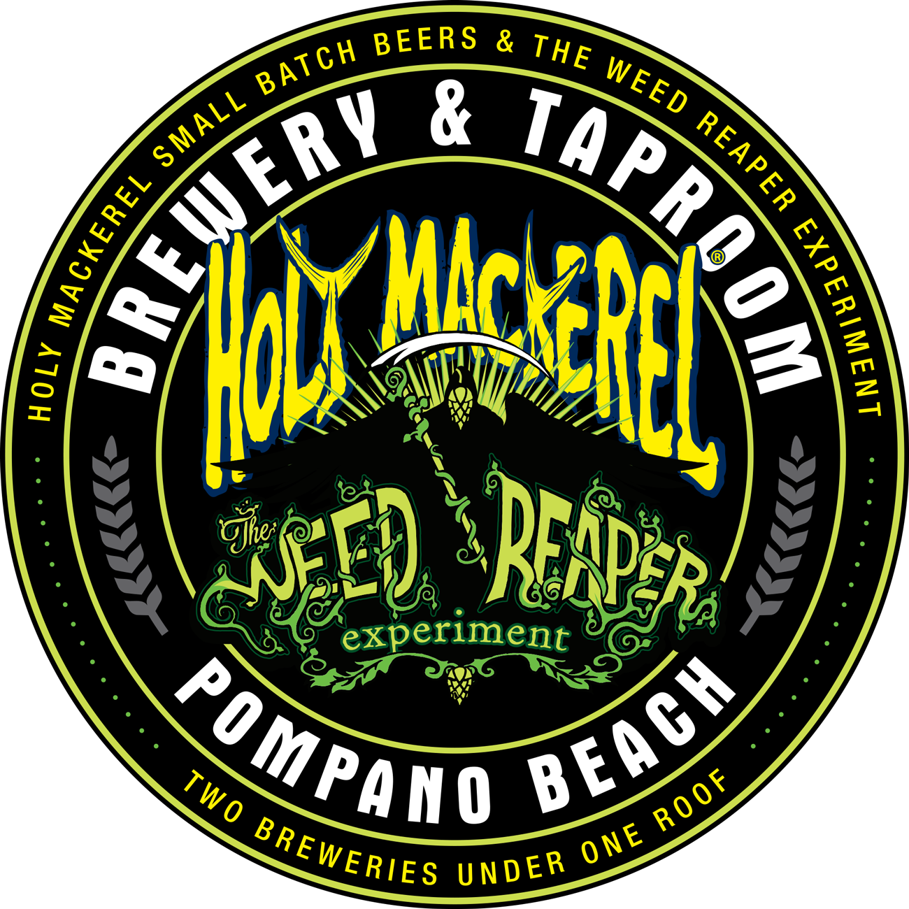 Holy Mackerel Weed Reaper Brewery Logo - Beer (1300x1300), Png Download