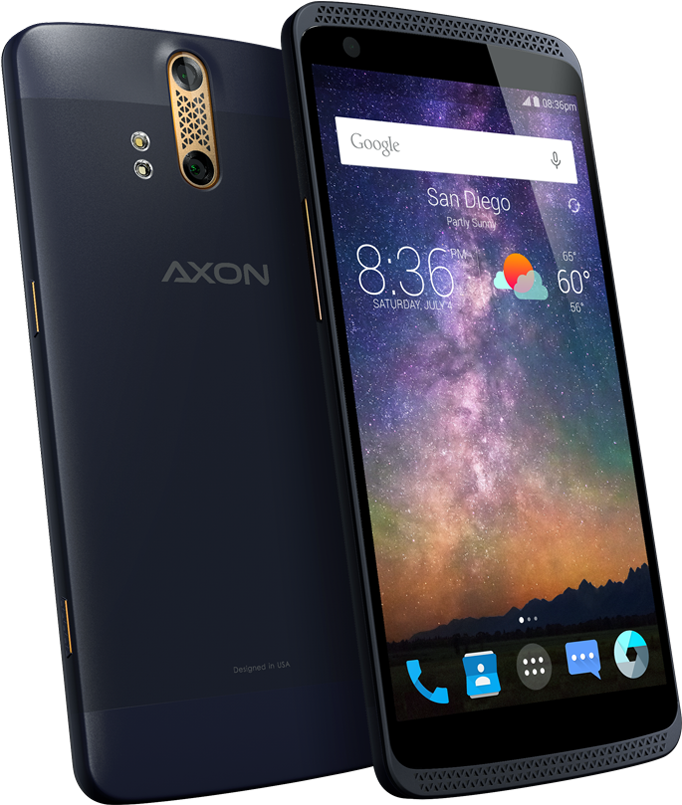 Zte Axon Pro Phthalo Blue (726x809), Png Download
