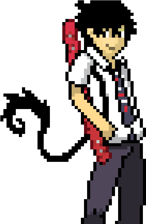 Rin - Blue Exorcist - Blue Exorcist Pixel Art (600x730), Png Download