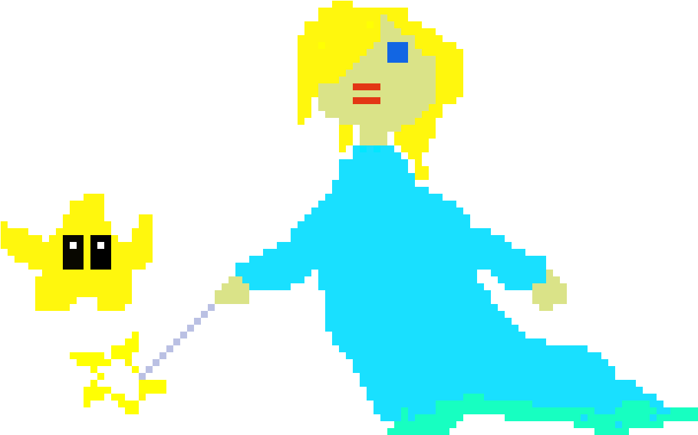 Rosalina And Luma - Pixel Art (1040x640), Png Download
