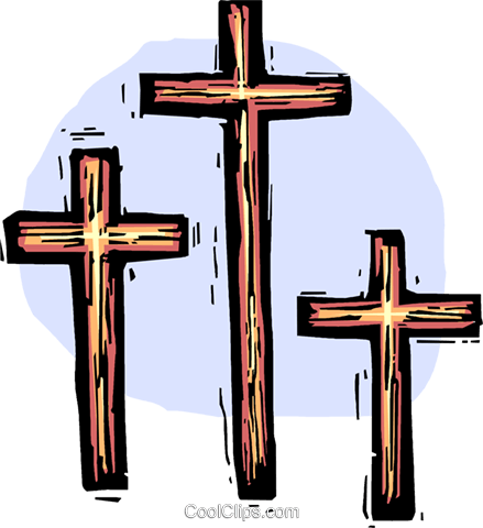 Three Crosses Royalty Free Vector Clip Art Illustration - Tres Cruzes ...