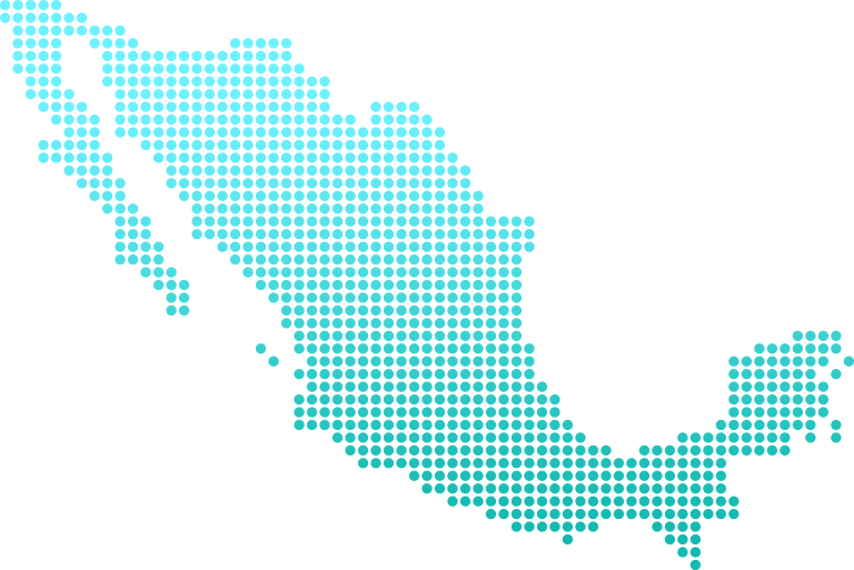 Mexico Shipping Map - Mexico Map Turquoise (768x513), Png Download