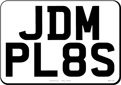 Small Square Jdm Front & Rear Bespoke Legal Number - Vehicle ...