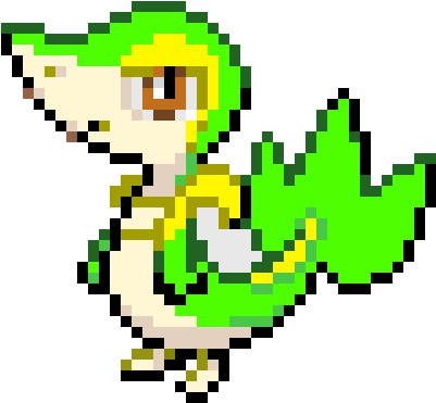 Snivy - Big Pokemon Pixel Art (470x550), Png Download